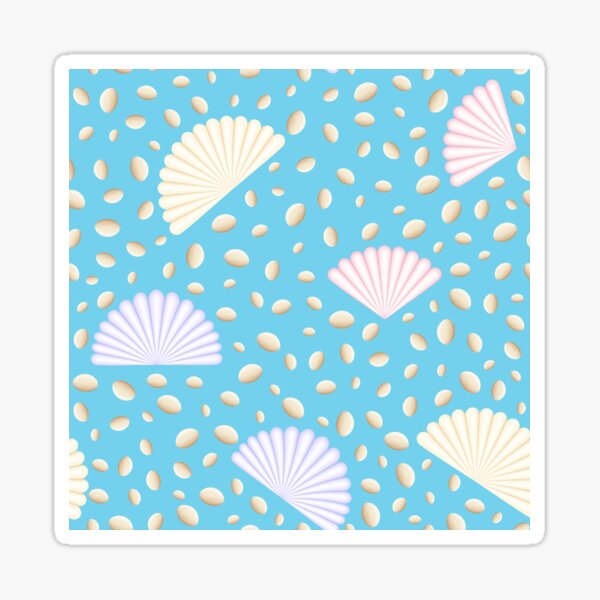"Cute Blue Sea Shells and Pebbles" Sticker for Sale by GraffiTimi ...