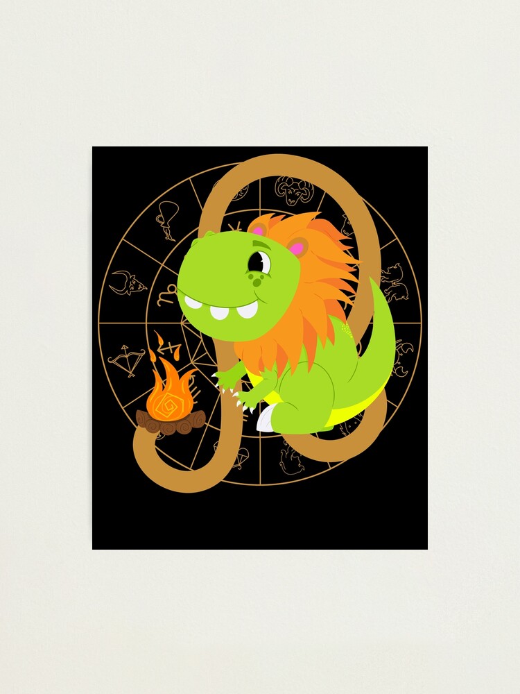 "Cute Leo Zodiac Sign Lion Astrology T-Rex Dinosaur Horoscope ...