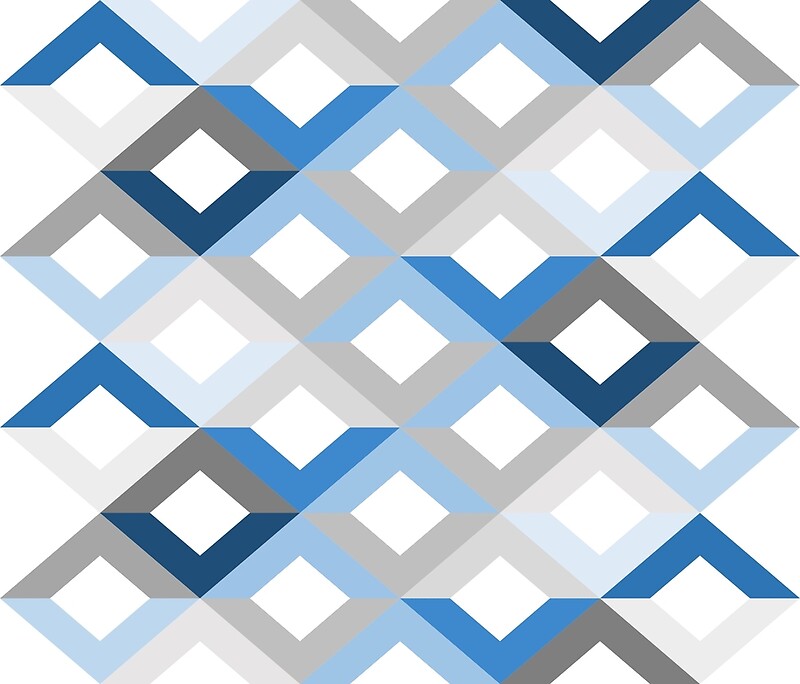 "Geometric Blue Gray Pattern" by holidayfashion | Redbubble