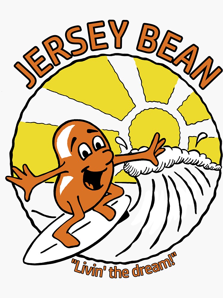 "Jersey Bean Retro Logo" Sticker for Sale by ArtworkByLaurie | Redbubble