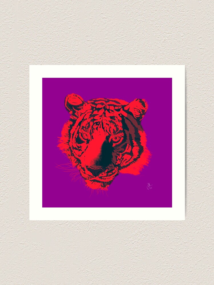 "Tiger portrait (magenta red)" Art Print for Sale by Isabelle-T | Redbubble