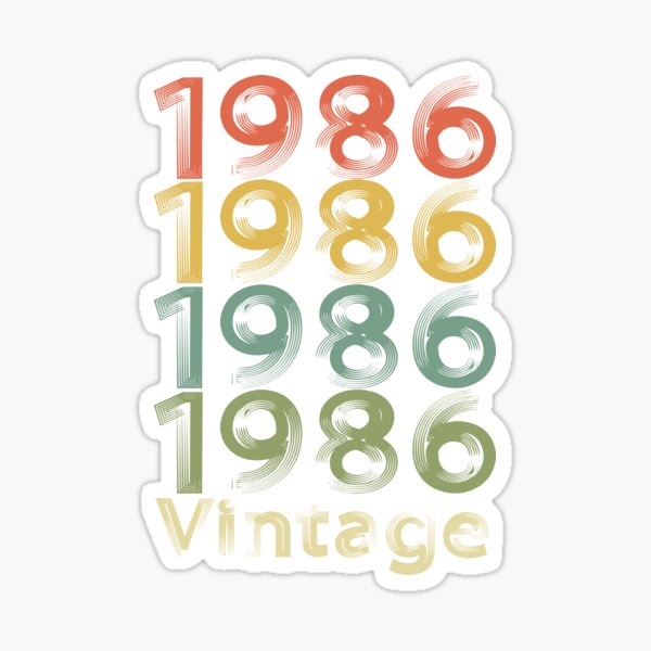 "Vintage 1986 Limited Edition 36 Years Old 36th Birthday" Sticker for ...