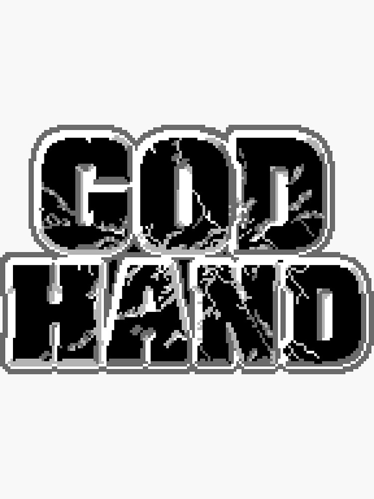 "God Hand Pixel Logo" Sticker for Sale by Gameboydemakes | Redbubble