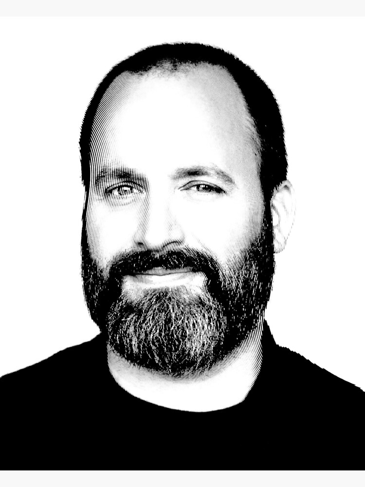 "Tom Segura Black & White Portrait (Linocut) " Poster by saintiro ...