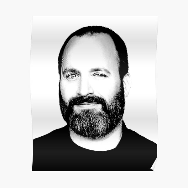 "Tom Segura Black & White Portrait (Linocut) " Poster by saintiro ...