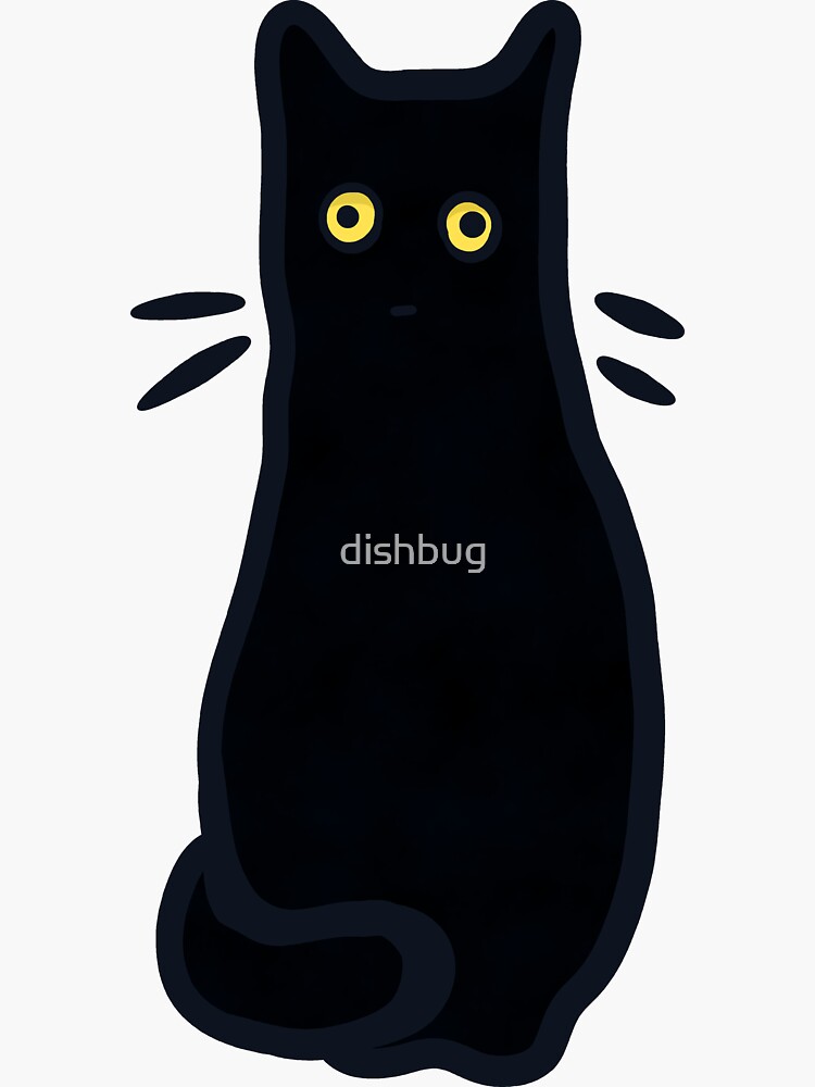 "goofy black cat" Sticker for Sale by Kecsketo2 | Redbubble