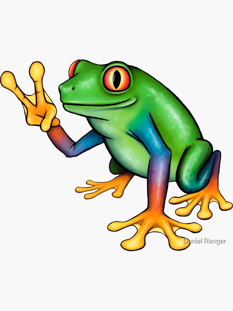 "Peace Frog" Sticker for Sale by Dragon84 | Redbubble