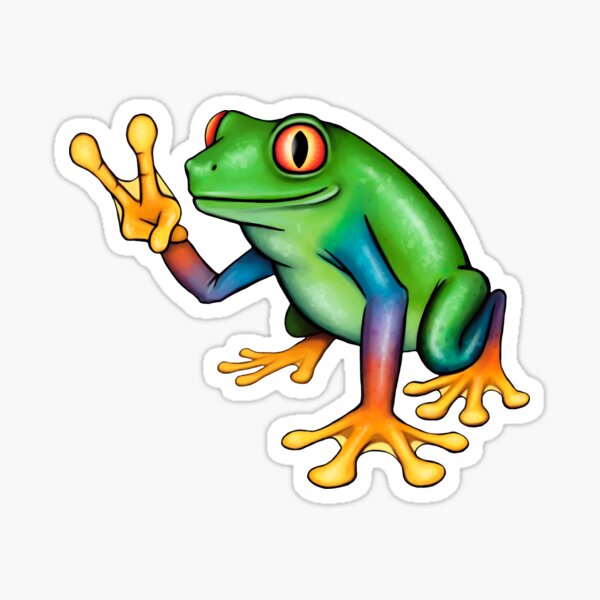 "Peace Frog" Sticker for Sale by Dragon84 | Redbubble