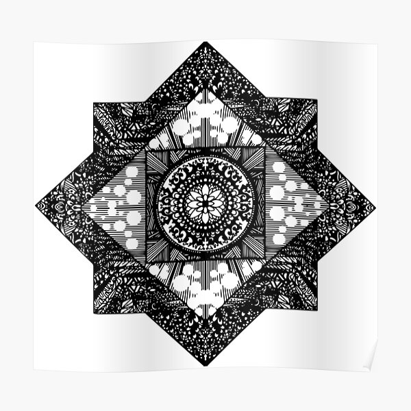 "zentangle square" Poster for Sale by jayseniaa | Redbubble