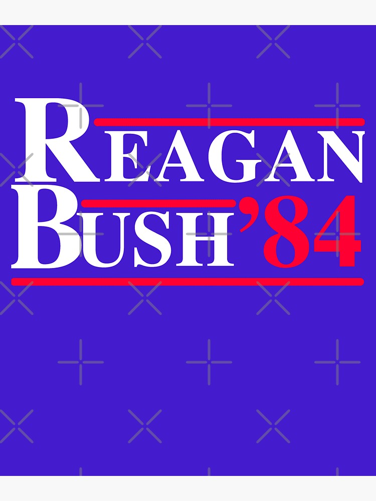 "Reagan Bush '84 Retro Logo Red White Blue Election Ronald George 1984 ...