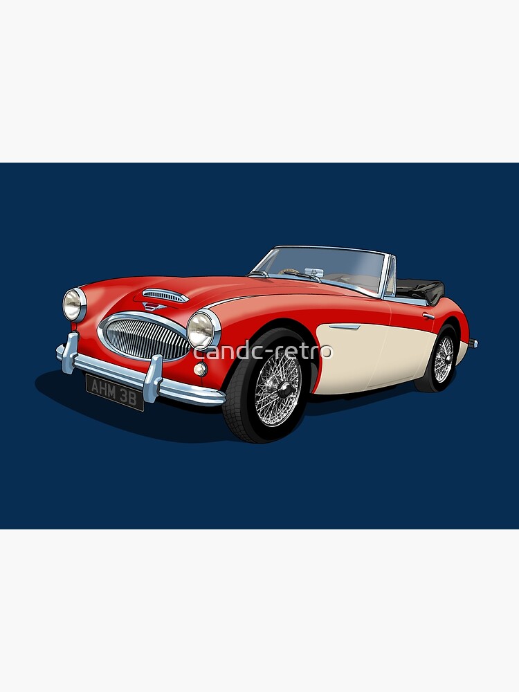 Austin Healey 3000 Mk3 In Tartan Red And White Premium Matte Vertical ...