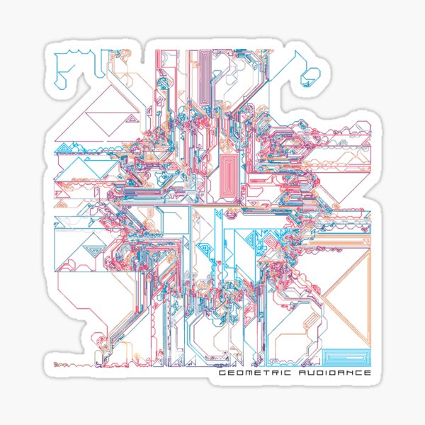 "Geometric Avoidance" Sticker for Sale by Derplan9 | Redbubble