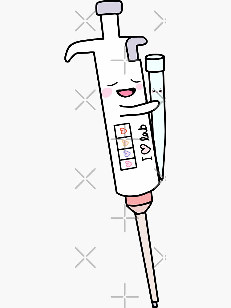 "Cute Micropipette with Lovely Tip laboratory " Sticker by labstud ...
