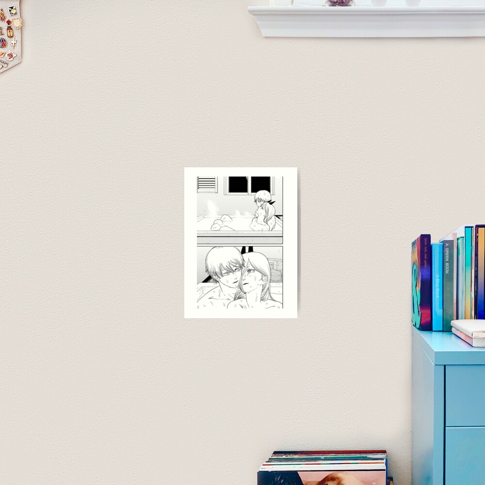 "Chainsaw Man Denji and Power in Bathtub" Art Print for Sale by ...
