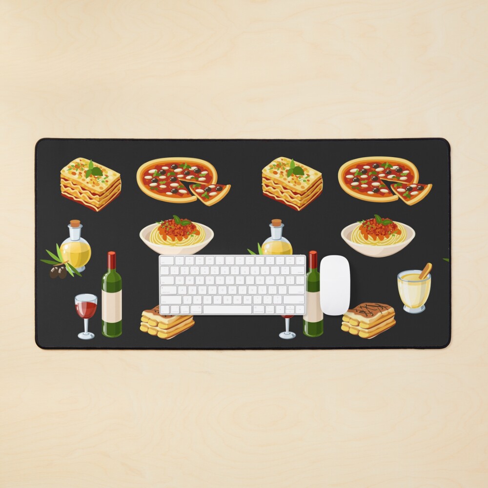 "Italian Food Set - Pizza, Lasagna, Spaghetti, Olive Oil, Wine ...