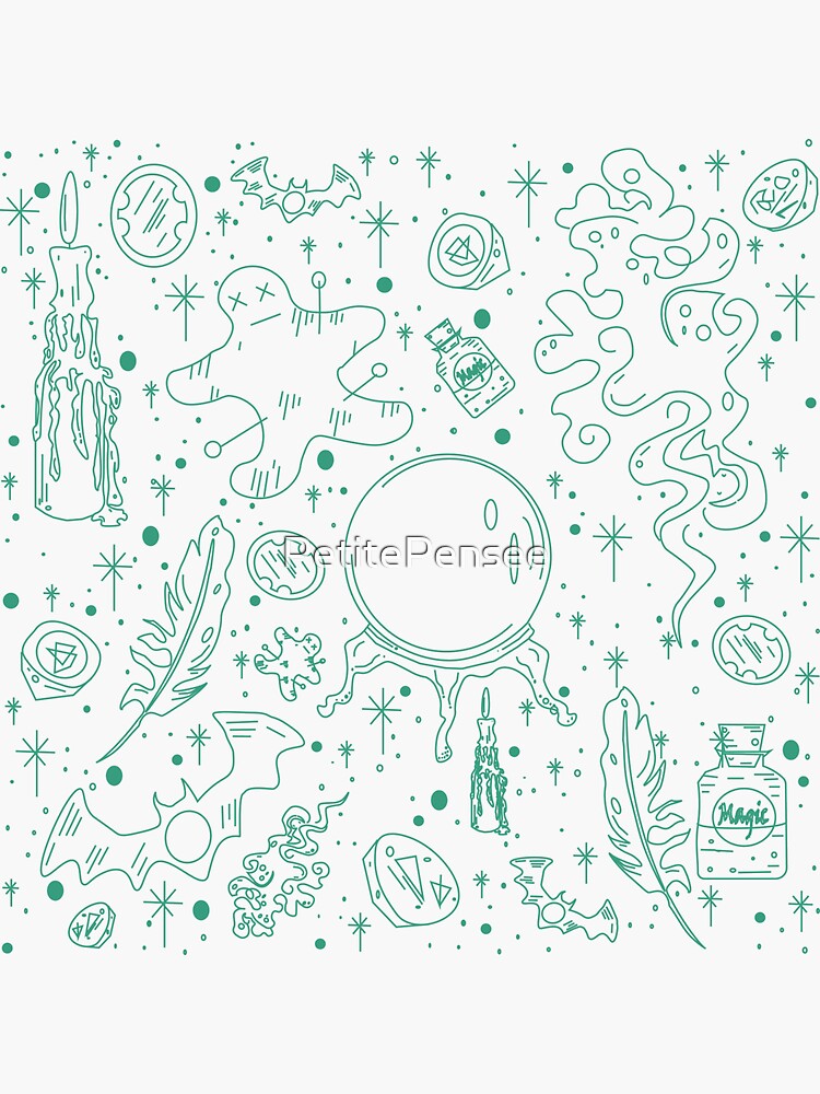 "'magic!' line art Design" Sticker for Sale by PetitePensee | Redbubble