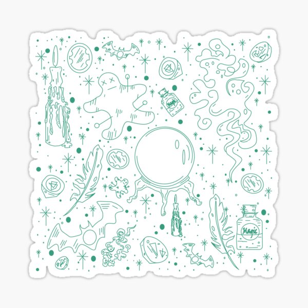 "'magic!' line art Design" Sticker for Sale by PetitePensee | Redbubble