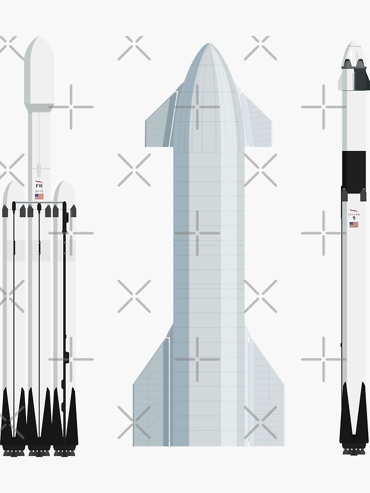 "SpaceX Rocket Combo Sticker Pack" Sticker for Sale by InkandChroma ...