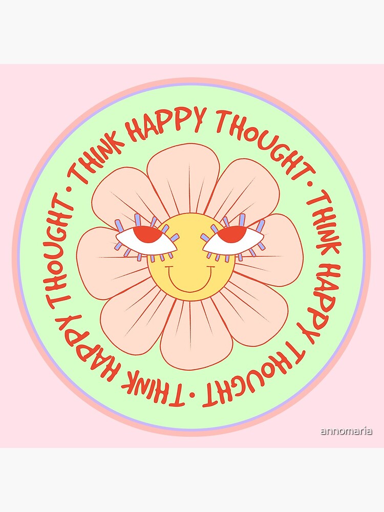 "think happy thought - short motivational quotes - aesthetic stickers ...