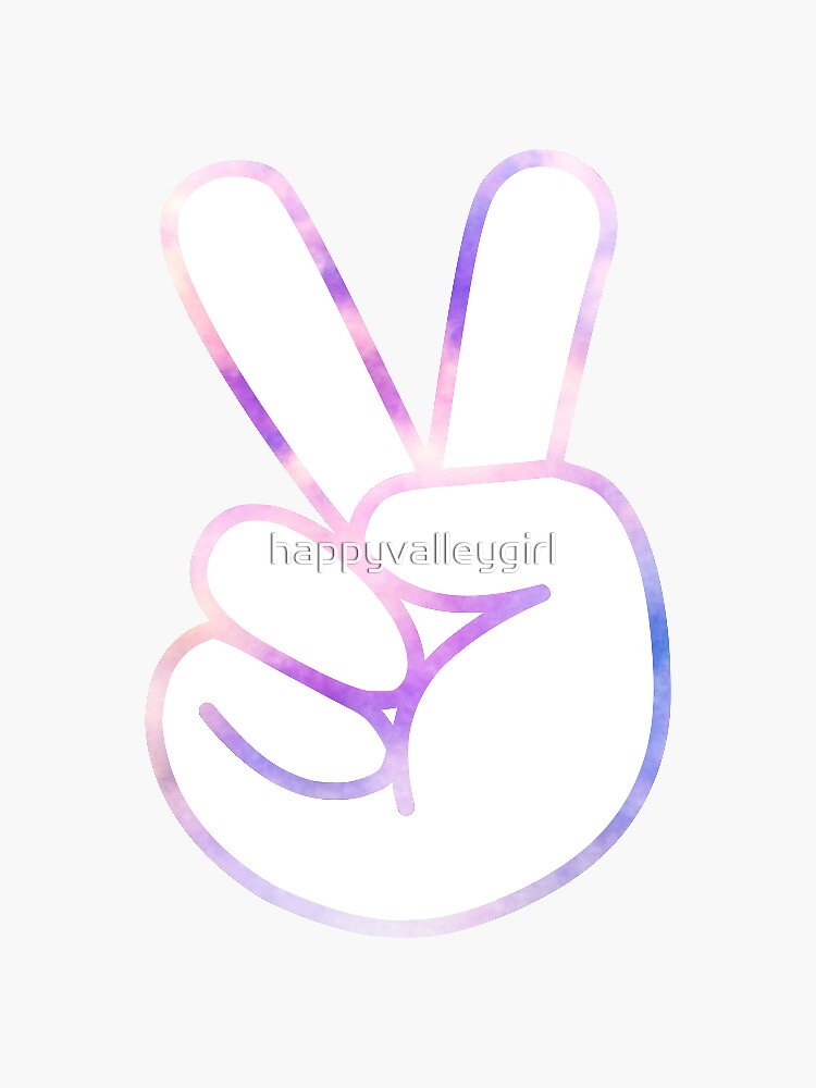"Peace Sign Hand" Sticker by happyvalleygirl | Redbubble
