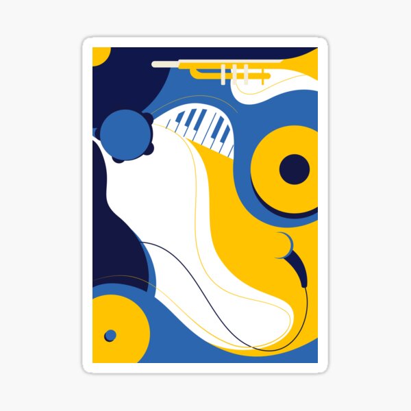 "Jazz collection. Design #4" Sticker for Sale by SKvector | Redbubble