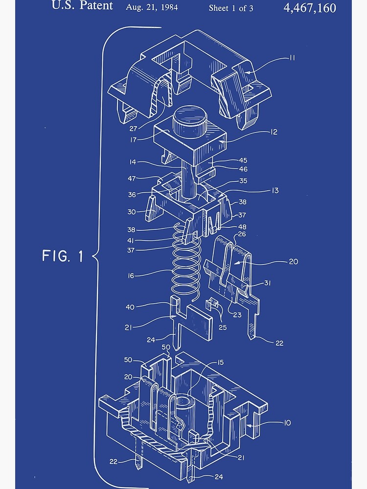 "Mechanical Keyboard Switch Blueprint" Poster for Sale by matholio ...