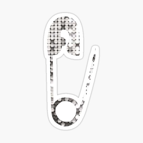 "silver safety pins" Sticker for Sale by gossiprag | Redbubble