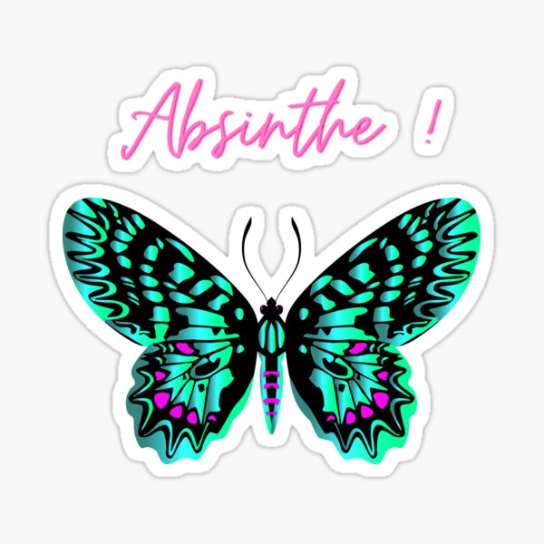 "Absinthe butterfly" Sticker for Sale by Mister-Skull | Redbubble