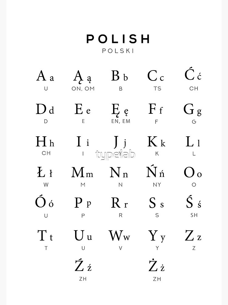 "Polish Alphabet Chart, Poland Language Chart, White" Journal for Sale ...