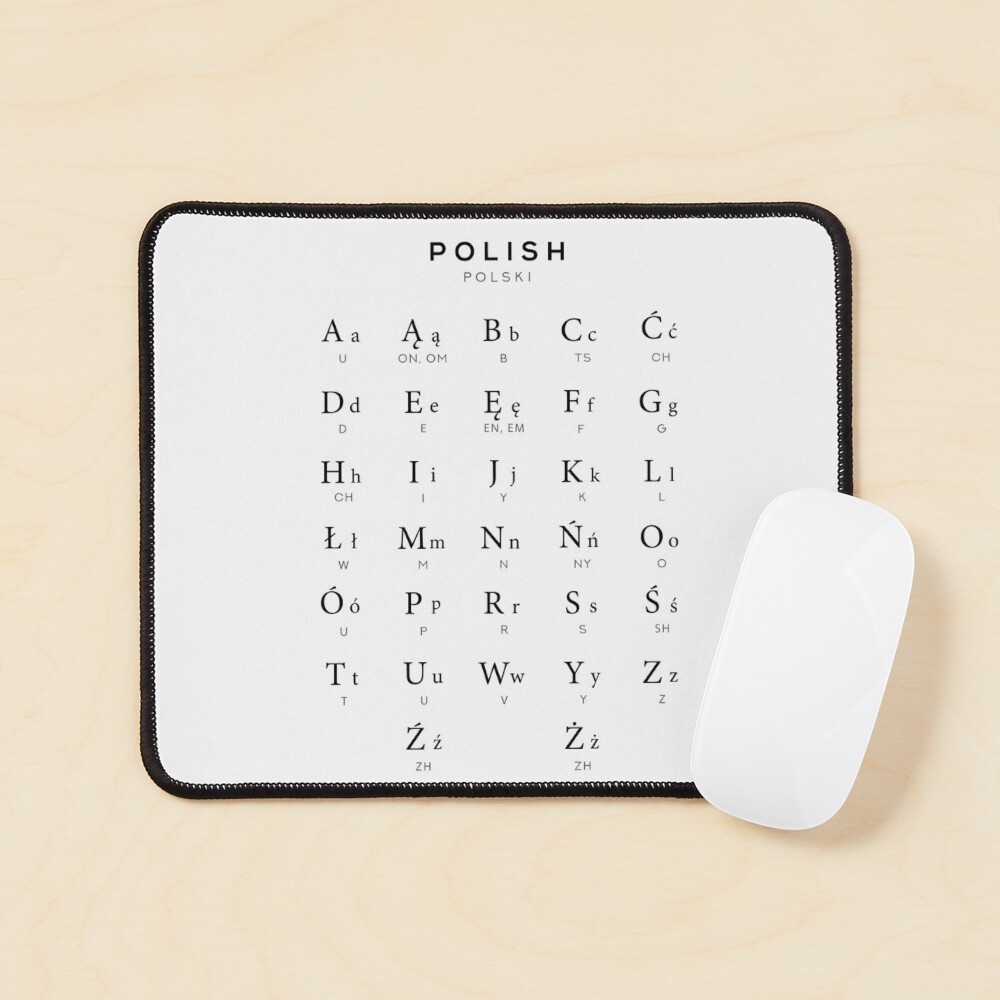 "Polish Alphabet Chart, Poland Language Chart, White" Art Board Print ...