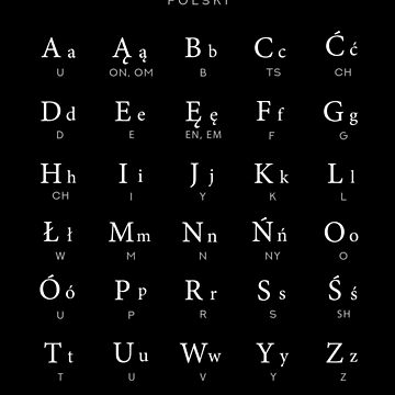 "Polish Alphabet Chart, Poland Language Chart, Black" Canvas Print for ...