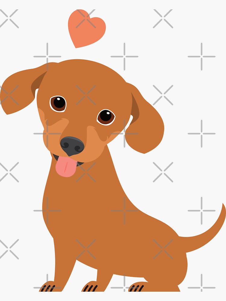 "LOVE Red Chiweenie dachshund chihuahua mix" Sticker for Sale by ...