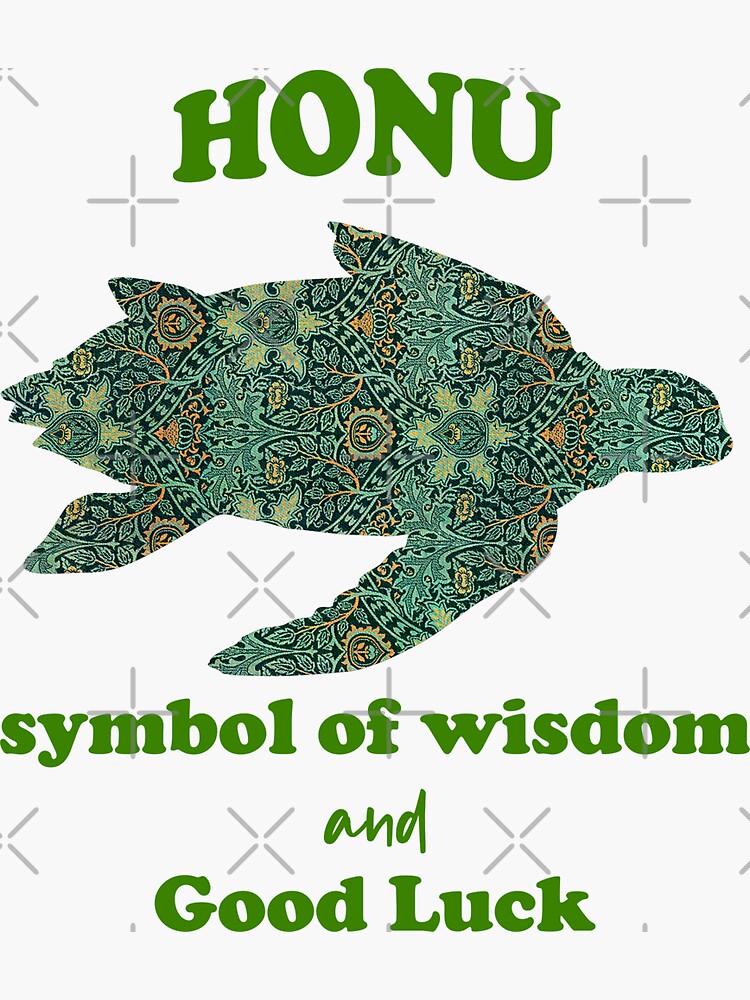 "Sea Turtle Hawaiian Honu symbol of wisdom and good luck " Sticker for ...