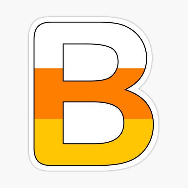 "Candy Corn Letter B" Sticker for Sale by TheMonogramShop | Redbubble