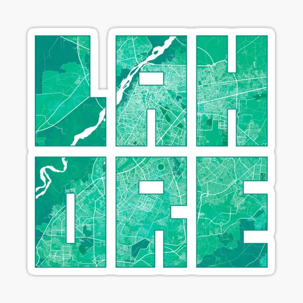 "Lahore City Map of Punjab, Pakistan - Watercolor" Sticker for Sale by ...