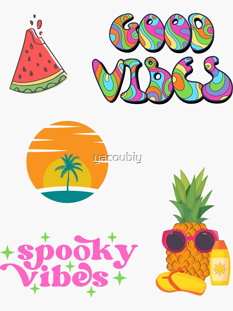 "Trendy Sticker Pack:Multi Color Stickers" Sticker for Sale by yacoubiy ...