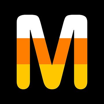 "Candy Corn Letter M" Sticker for Sale by TheMonogramShop | Redbubble
