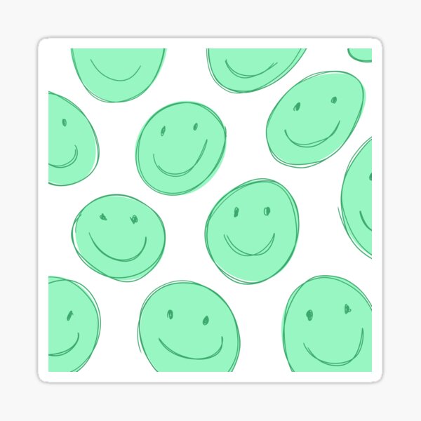 "Distorted Smiley Green" Sticker for Sale by jess-ji | Redbubble