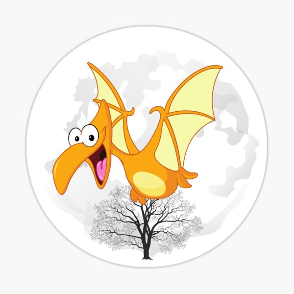 "Dragon Flying In front of Moon | Yellow Happy Flying Dragon" Sticker ...