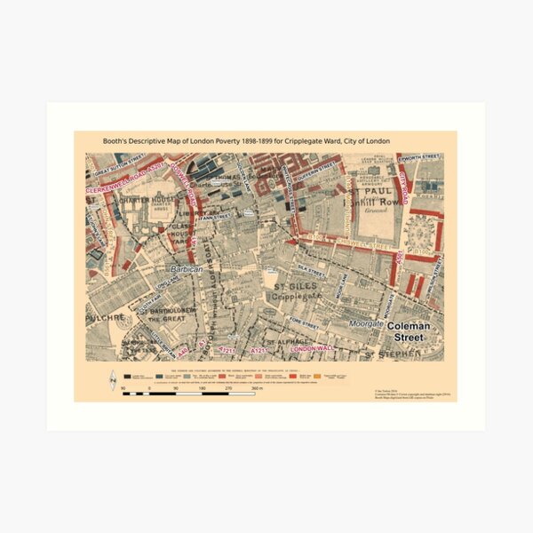 "Booth's Map of London Poverty for Cripplegate ward, City of London ...