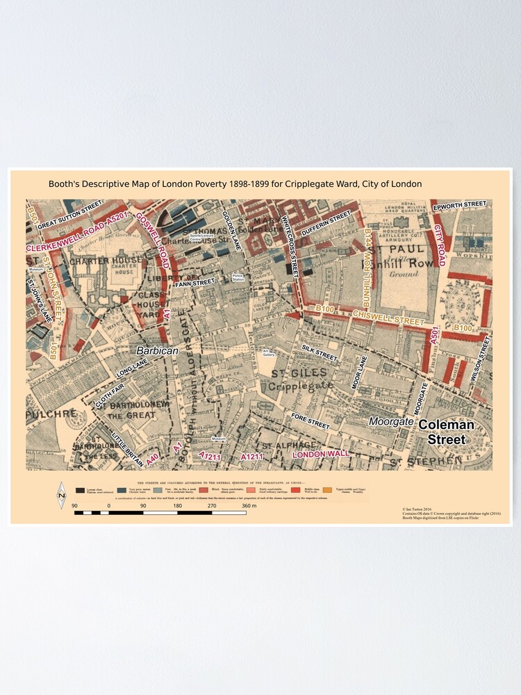 "Booth's Map of London Poverty for Cripplegate ward, City of London ...