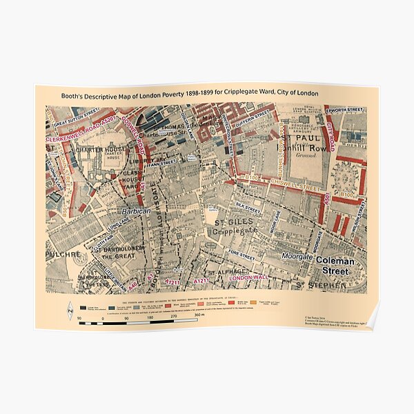 "Booth's Map of London Poverty for Cripplegate ward, City of London ...