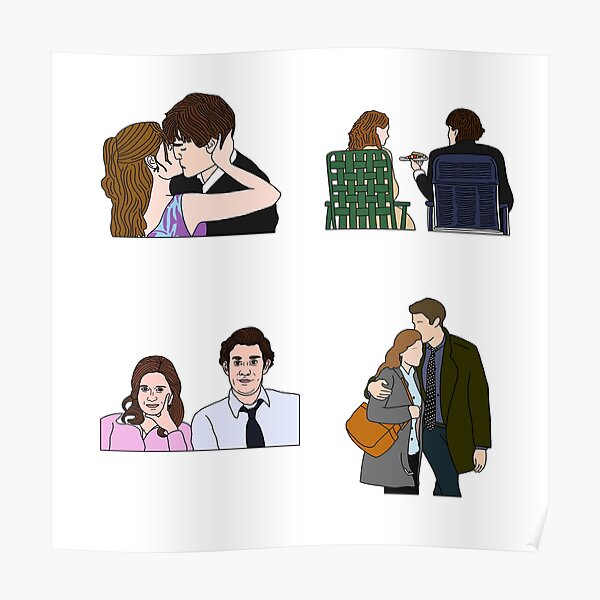 Jim And Pam Best Moments Pack Poster For Sale By Eclipseinflames Redbubble