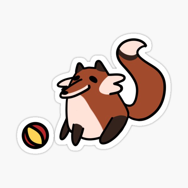 "Anxious fox playing a ball game" Sticker for Sale by styxal | Redbubble