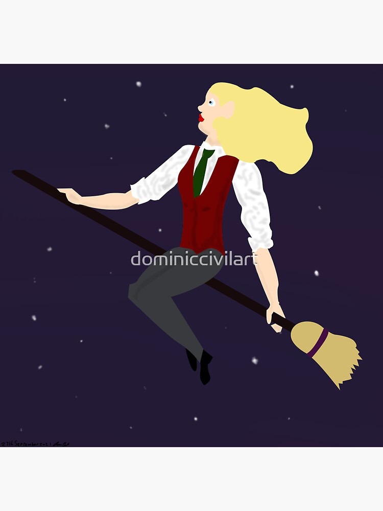 "Witch One" Sticker by dominiccivilart | Redbubble