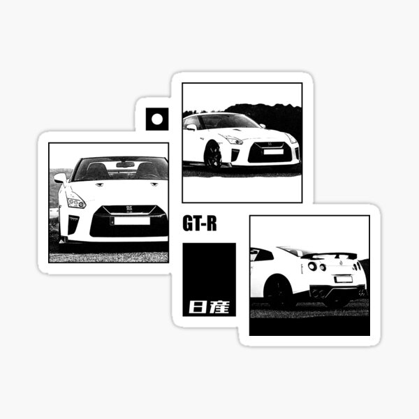 "NISSAN GT-R R35 Black 'N White Archive" Sticker for Sale by Cero81 ...