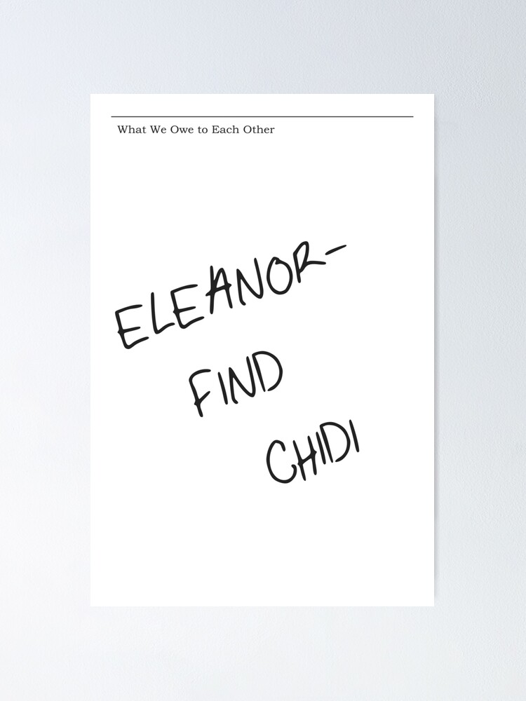 "eleanor find chidi" Poster for Sale by capicola | Redbubble