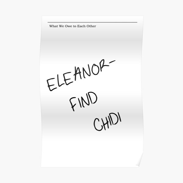"eleanor find chidi" Poster for Sale by capicola | Redbubble