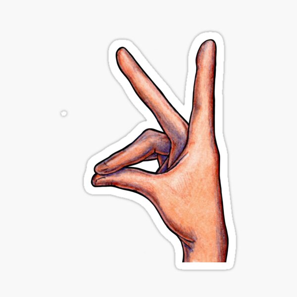 "bunny finger sigin" Sticker for Sale by Banosart | Redbubble