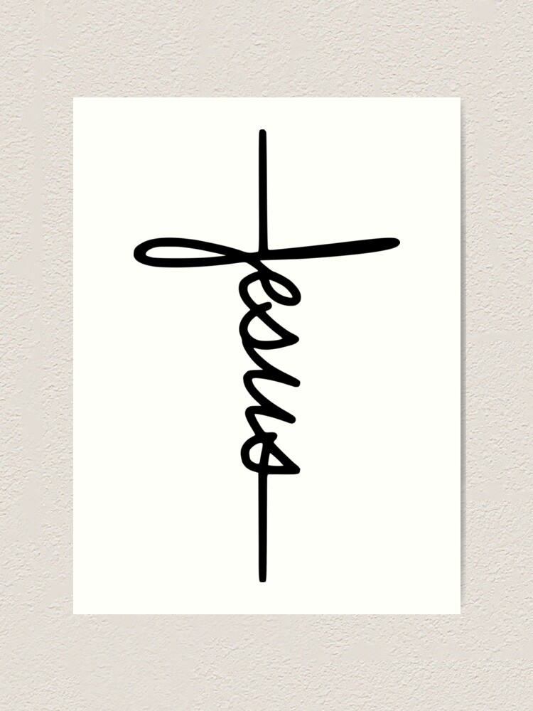 "Jesus name as a cross logo" Art Print for Sale by bibletimeline66 ...